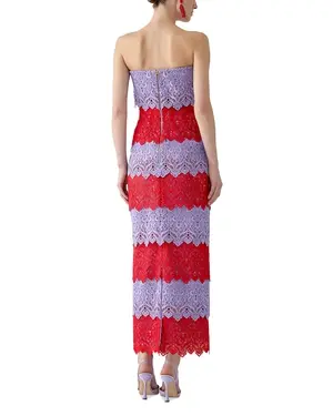 Carolina Herrera Strapless Lace Dress