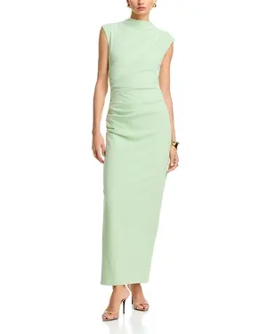 Aqua Ruched Evening Dresses