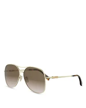 Fendi Fendigraphy Pilot Sunglasses 61mm - Shiny Gold/brown Lens