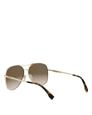 Fendi Fendigraphy Pilot Sunglasses 61mm - Shiny Gold/brown Lens