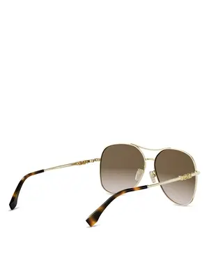 Fendi Fendigraphy Pilot Sunglasses 61mm - Shiny Gold/brown Lens