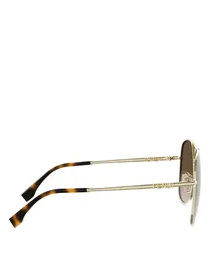 Fendi Fendigraphy Pilot Sunglasses 61mm - Shiny Gold/brown Lens