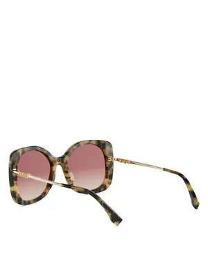 Fendi 55mm Fendigraphy Cat Eye Sunglasses - Orange Havana/rose Lens