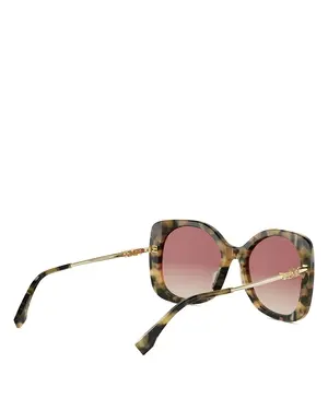 Fendi 55mm Fendigraphy Cat Eye Sunglasses - Orange Havana/rose Lens