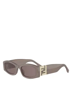 Fendi Forever Rectangular Sunglasses - Opaline Brown/brown Lens
