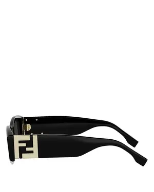 Fendi Forever Rectangular Sunglasses - Shiny Black/smoke Lens