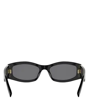 Fendi Forever Rectangular Sunglasses - Shiny Black/smoke Lens