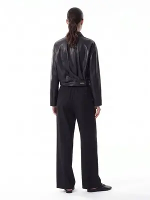 Loewe Lambskin Draped Zip Jacket - Black