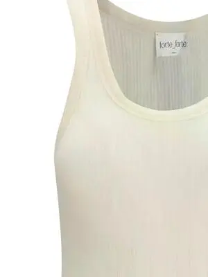 FORTE_FORTE Ribbed U-neck Tank Top - Neutrals