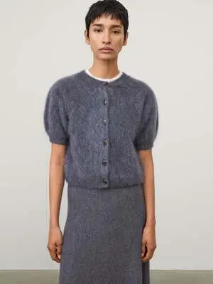 LISA YANG The Lucianne Cardigan - Graphite Brushed