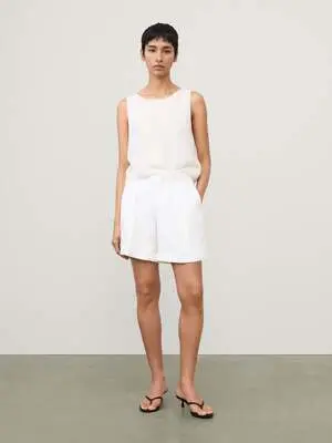 LISA YANG STORE Tailored Wide Leg Cropped Shorts - Meringue