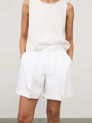 LISA YANG STORE Tailored Wide Leg Cropped Shorts - Meringue