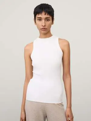 LISA YANG STORE Amya Ribbed Tank - Salt