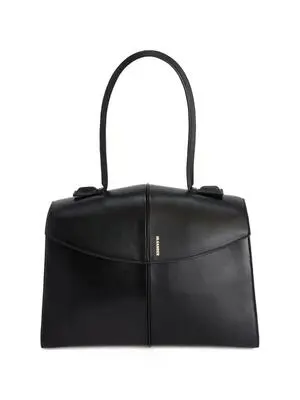 JIL SANDER Linea Medium Leather Tote Bag - Black