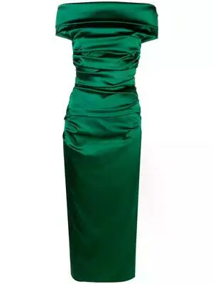 Talbot Runhof Draped Off-the-shoulder Dress
