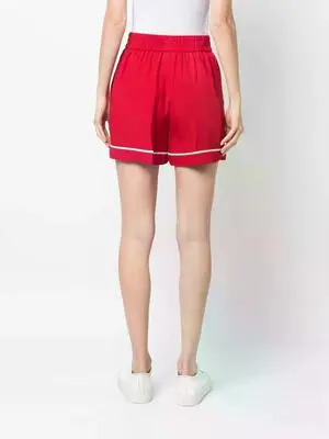 Red Valentino Contrast-trim Crepe Shorts - Red