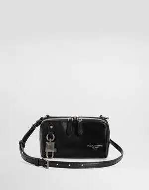 Dolce & Gabbana Lock Tempesta Calfskin Crossbody Bag - Black
