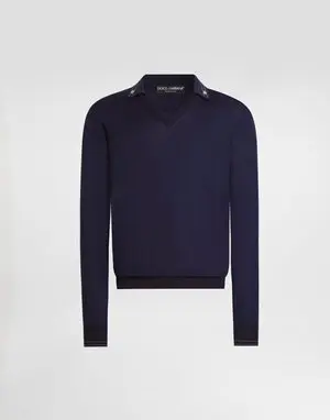 Dolce & Gabbana Silk Polo Shirt - Blue