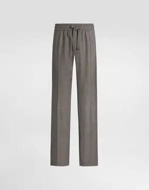 Dolce & Gabbana Bird's Eye Wool Jogging Trousers - Multicolor
