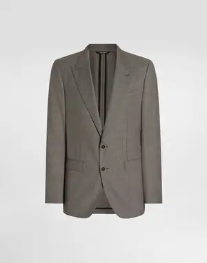 Dolce & Gabbana Single-breasted Jacket In Bird's Eye Wool