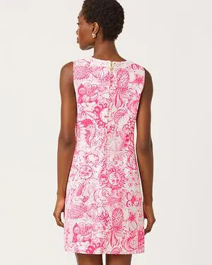 LILLY PULITZER Stretch Shift Dress With Lilly Lace Trim