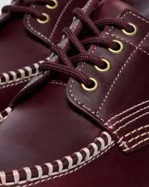 Dr. Martens Lowell Leather Moc Toe Shoes - Red