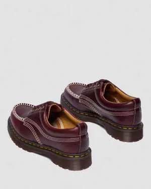 Dr. Martens Lowell Leather Moc Toe Shoes - Red