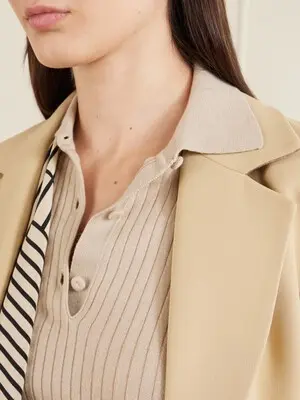 Max Mara Ribbed Cashmere And Silk-blend Polo Sweater