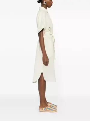 PANICALE Belted Midi Shirt Dress - Gold