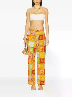 NEVER FULLY DRESSED Patchwork-print Trousers