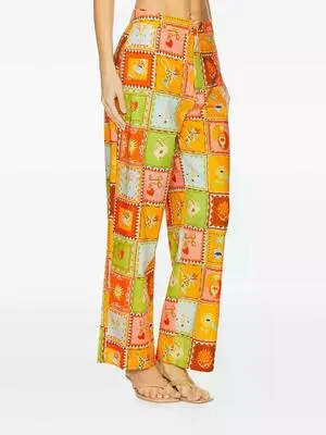 NEVER FULLY DRESSED Patchwork-print Trousers