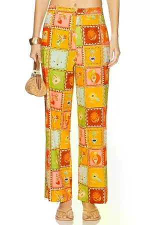 NEVER FULLY DRESSED Patchwork-print Trousers