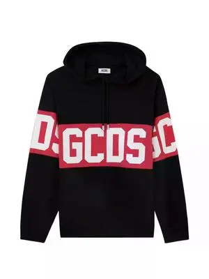 Gcds Logo-band Hoodie - Black