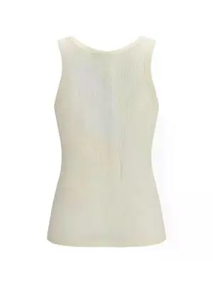 FORTE_FORTE Ribbed U-neck Top - Neutrals