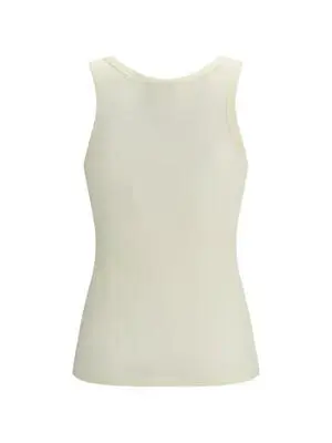 FORTE_FORTE Ribbed U-neck Top - Neutrals