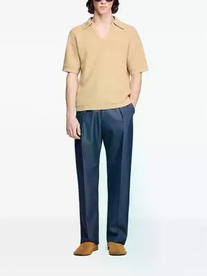 Sandro Jute-effect Polo Shirt - Neutrals