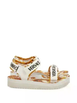 Versace Logo Strap Sandals - White