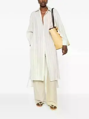 ELEH Striped Midi Shirt Dress