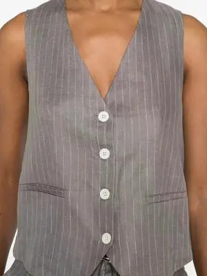 ELEH Pinstripe Button Waistcoat
