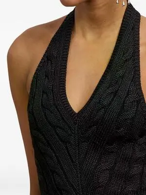 Ralph Lauren Cable-knit Halter Knitted Top