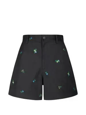 JNBY Embroidered Rolled-hem Shorts - Black