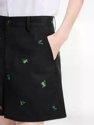 JNBY Embroidered Rolled-hem Shorts - Black