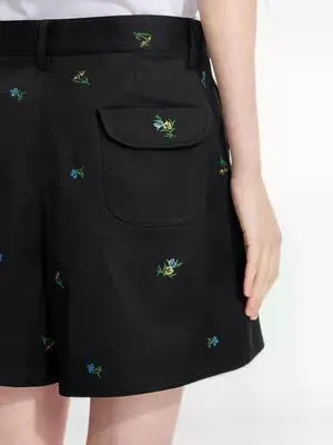 JNBY Embroidered Rolled-hem Shorts - Black