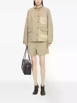 JNBY Floral-embroidered Shorts - Neutrals