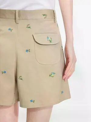 JNBY Floral-embroidered Shorts - Neutrals