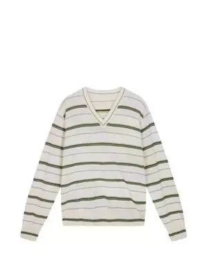 JNBY Striped V-neck Sweater - Neutrals
