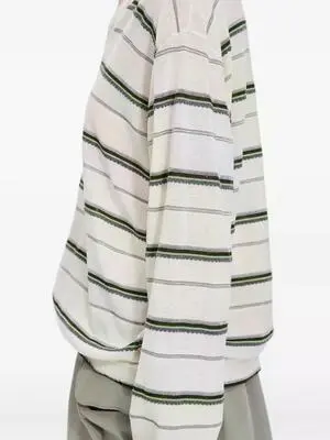 JNBY Striped V-neck Sweater - Neutrals