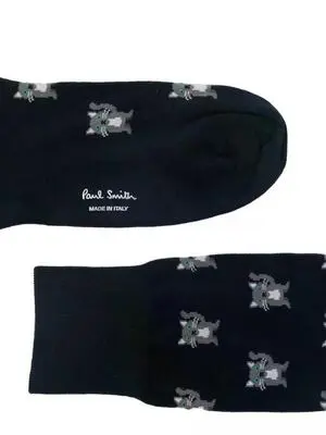 Paul Smith Cat Print Socks - Blue