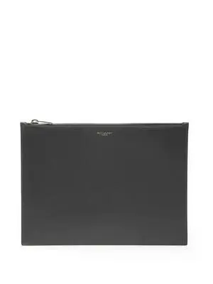 Saint Laurent 2020 Leather Zip Clutch - Black