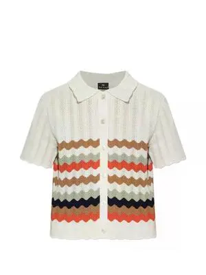 Paul Smith Zigzag-pattern Crochet Knit Shirt